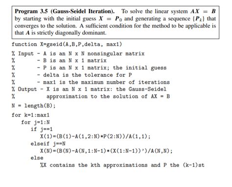 Solved Program 35 Gauss Seidel Iteration To Solve The