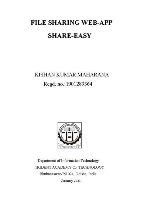 File Sharing Web App File Sharing Web App Share Easy Kishan Kumar Maharana Regd No