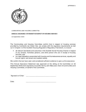 Fillable Online Annual Assurance Statement Confirms Housing Services Are Fax Email Print