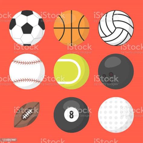 스포츠 공 벡터 세트입니다 농구 축구 테니스 축구 야구 볼링 골프 배구 벡터 그림입니다 가죽에 대한 스톡 벡터 아트 및 기타 이미지 Istock