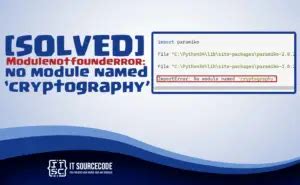 Solved Modulenotfounderror No Module Named Cryptography