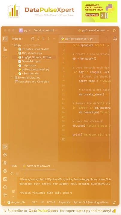 Create 31 Sheets In Seconds With Openpyxl 🚀📊 Youtube
