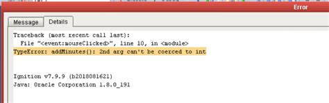 Error The Coversion From Unknown To Unknown Is Unsupported Ignition Inductive Automation Forum
