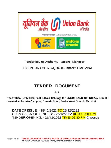 Fillable Online Tender Document For Electrical And Data Cabling Regional