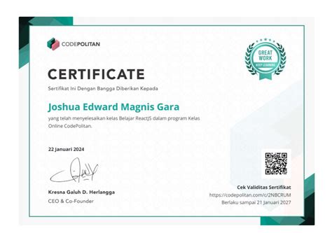 Joshua Edward Magnis Gara On Linkedin Thank You To Codepolitan For