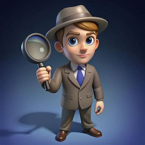 A Cartoon Of A Man With A Magnifying Glass And A Magnifying Glass