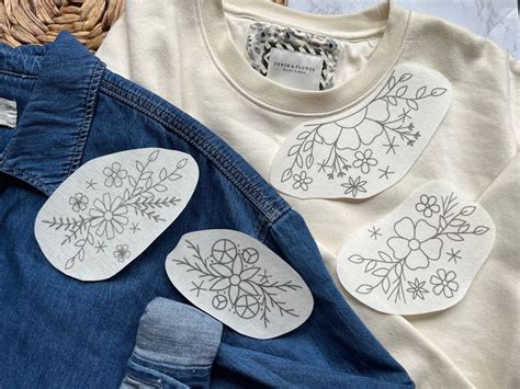 Stick And Stitch Pack Floral Collar Embroidery Designs Peel And Stick