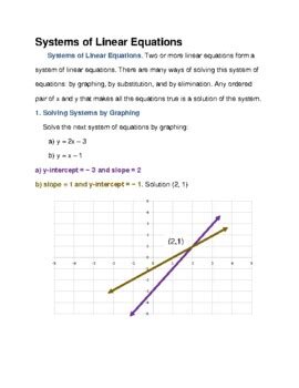 Systems Of Linear Equations English TPT