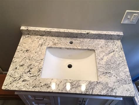 White Ice 3cm Polished Granite Bath Installation In Pelham Nh