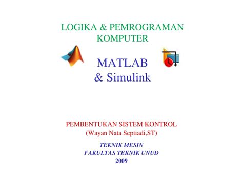 PPT Advanced Control System Design Using MATLAB Simulink PowerPoint Presentation ID