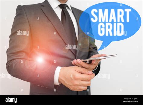 Writing Note Showing Smart Grid Business Concept For Includes Of Operational And Energy