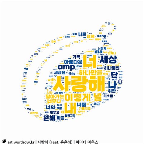 노래 워드 클라우드 사랑해 Feat 윤은혜 마이티 마우스