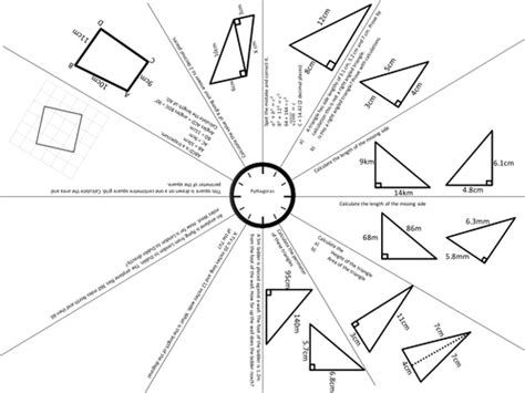 Gcse 1 9 Pythagoras Revision Mat And Clock Teaching Resources