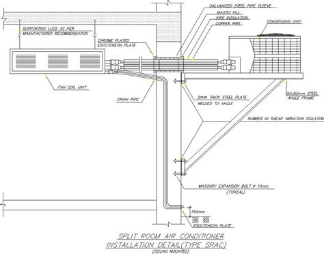 Split Room Air Conditionate Installation Details Cadbull