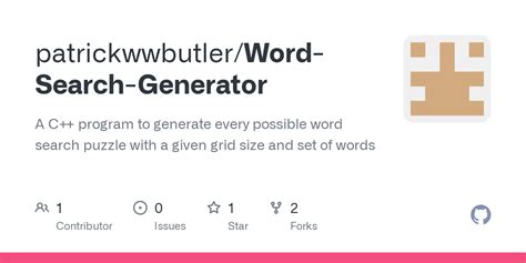 Github Patrickwwbutlerword Search Generator A C Program To