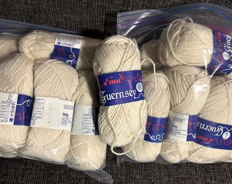 Guernsey Wool Emu Yarn 16 Skeins Natural 5 Ply Read Discription