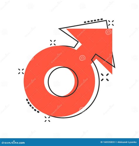 Vector Cartoon Male Sex Symbol Icon In Comic Style Men Gender Concept