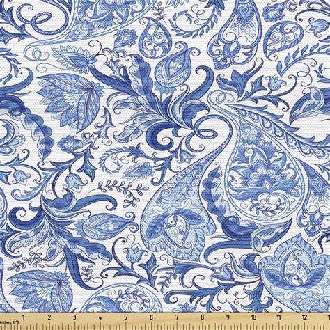Blue And White Paisley Upholstery Fabric At Scot Street Blog