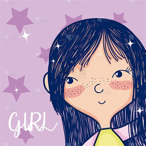 美丽的女孩卡通