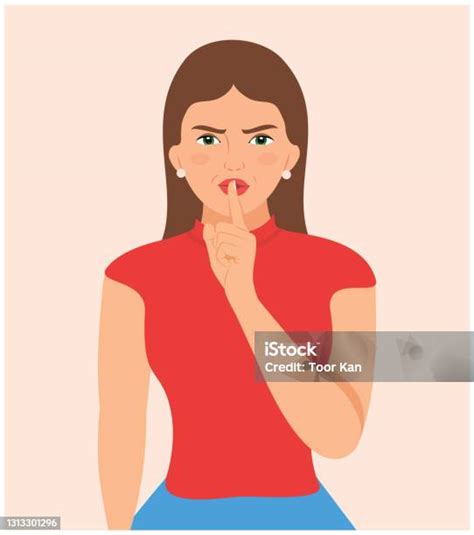 아름다운 젊은 화가 여자는 배경에 고립 된 제기 검지 손가락으로 위협합니다 손가락으로 위협하는 고립 된 플랫 벡터 일러스트 여자 손 제스처와 분노 얼굴 표정 Mental