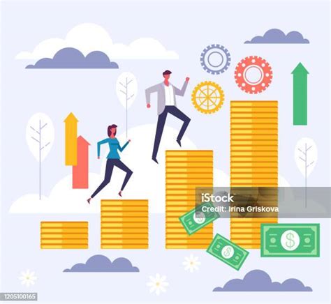 소득 돈 성장 투자 벡터 플랫 그래픽 디자인 만화 일러스트 개념에 대한 스톡 벡터 아트 및 기타 이미지 개념 경제 계획 Istock