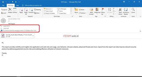 TIPS Recall This Message Outlook IT Staff Guidelines