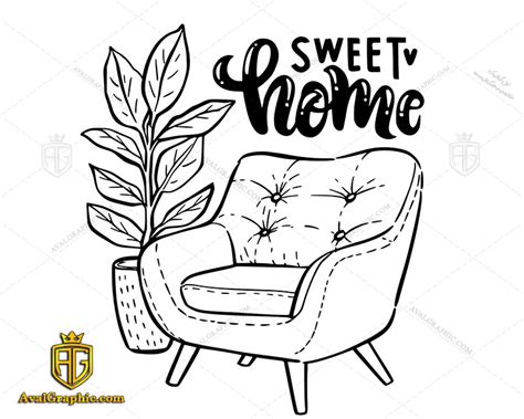 وکتور مبل سیاه و سفید