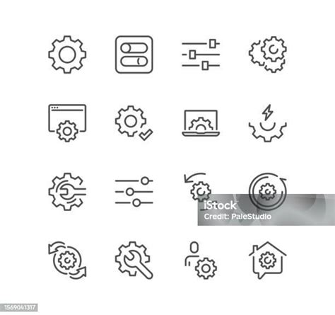 Set Of Setup And Settings Related Icons Stock Illustration Download Image Now Icon Symbol