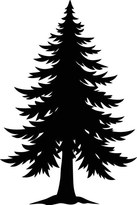 A Black And White Silhouette Of A Pine Tree 43346121 Vector Art At Vecteezy