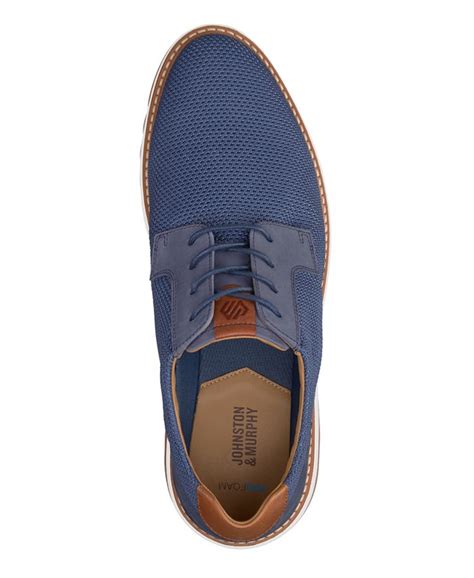 Johnston And Murphy Mens Braydon Knit Plain Toe Casual Lace Up Sneakers