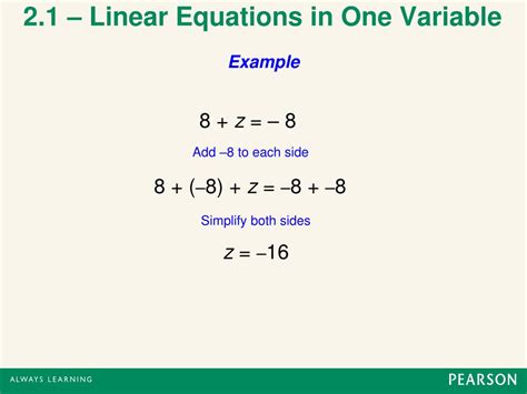 ppt 2 1 linear equations in one variable powerpoint presentation