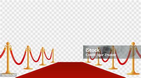 카펫과 경로 장벽 3d 벡터 일러스트와 빨간색 배경 흰색 배경에 고립 된 Vip 이벤트 또는 유명 인사 파티에 고급 입구 프리미어 쇼 행사 별 모양에 대한 스톡 벡터 아트