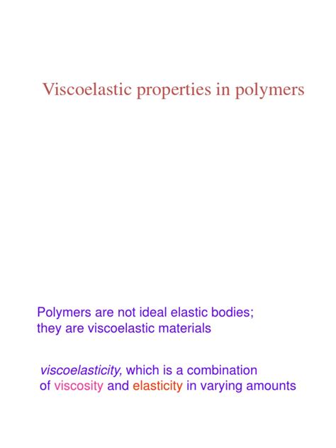 Chapter 08 Viscoelastic Behaviour Pdf Viscoelasticity Elasticity Physics