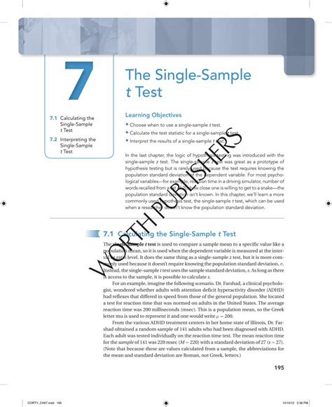 Pdf The Single Sample T Test Macmillan Learning The Single Sample T Test Learning Objectives