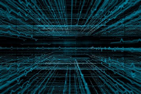 Premium Photo Glowing Pulsating Graphic Lines Scientific Background 3d Rendering