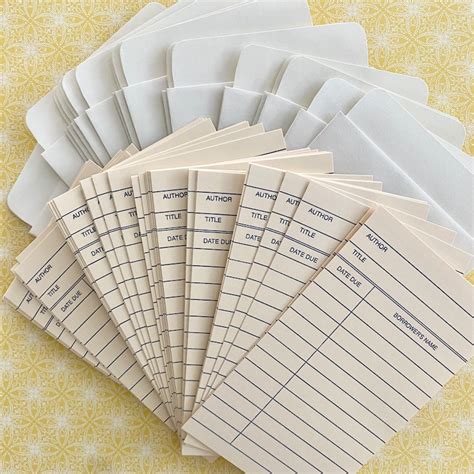 Blank Library Cards Etsy