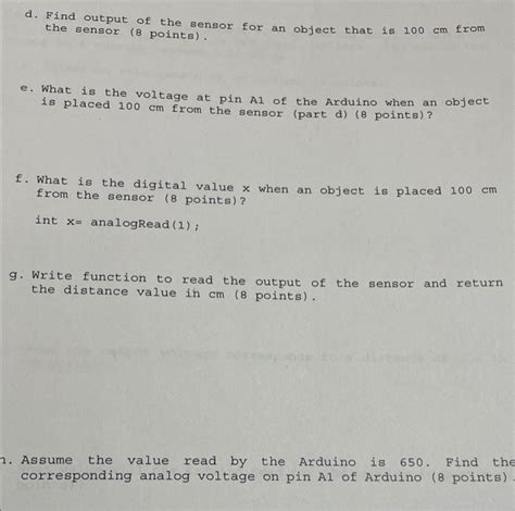 Solved The Output Voltage Of A Range Sensor Varies Chegg