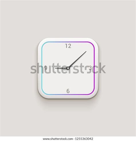 Clock Ui Vector Phone App Widget Stock Vector Royalty Free 1255363042