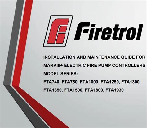 Tornatech Fta740 Markill Electric Fire Pump Controllers Installation Guide