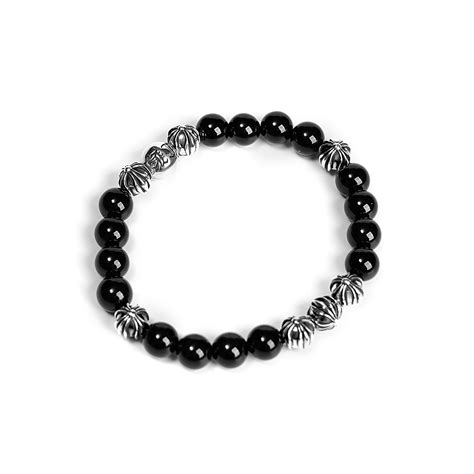 Chrome Hearts Onyx Bead Bracelet