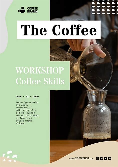 دانلود طرح لایه باز پوستر تبلیغ کافی شاپ و آموزش باریستا ملت وب