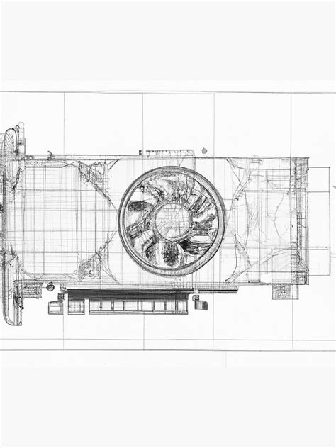 Futuristic Gpu Engineering Drawing Sticker For Sale By Mitchellhouse