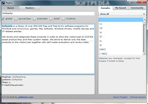Regexr Download Free Windows 031b Softpedia