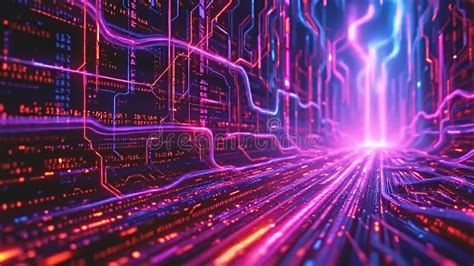 Breath Taking Matrix Code Cascade Multiple Layers Of Glowing Data Streams Vibrant Colors