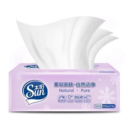 กระดาษทิชชู่ Sunหนา 3 ชั้น 300 แผ่น ทิชชู่แบบดึง เหนียว แข็งแรง แบบพกพา กระดาษเช็ดมือ