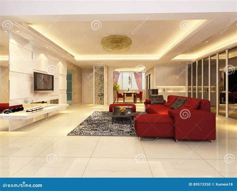 Home Interior 3d Rendering Stock Illustration Illustration Of