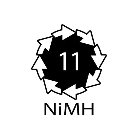 배터리 재활용 기호 11 Nimh 벡터 일러스트 레이 션 프리미엄 벡터
