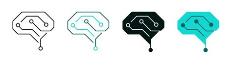 Deep Learning 아이콘입니다 인공 지능 신경망 Ai 학습 기계 학습 또는 데이터 처리 개념 웹 또는 모바일 앱용