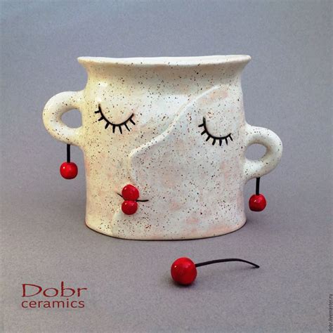 Керамическая ваза Вишенки в интернет магазине на Ярмарке Мастеров Вазы Прага доставка по