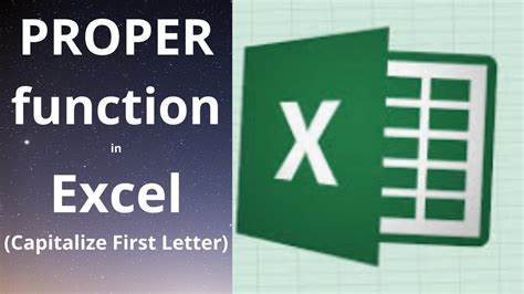 how to use proper function in excel capitalize first letter in excel youtube